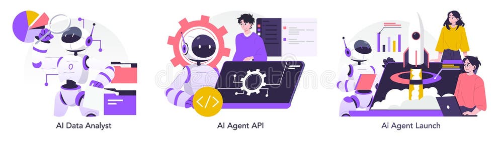 AI Data Analyst, API Developer Stock Vector - Illustration of developer, planning: 395178908
