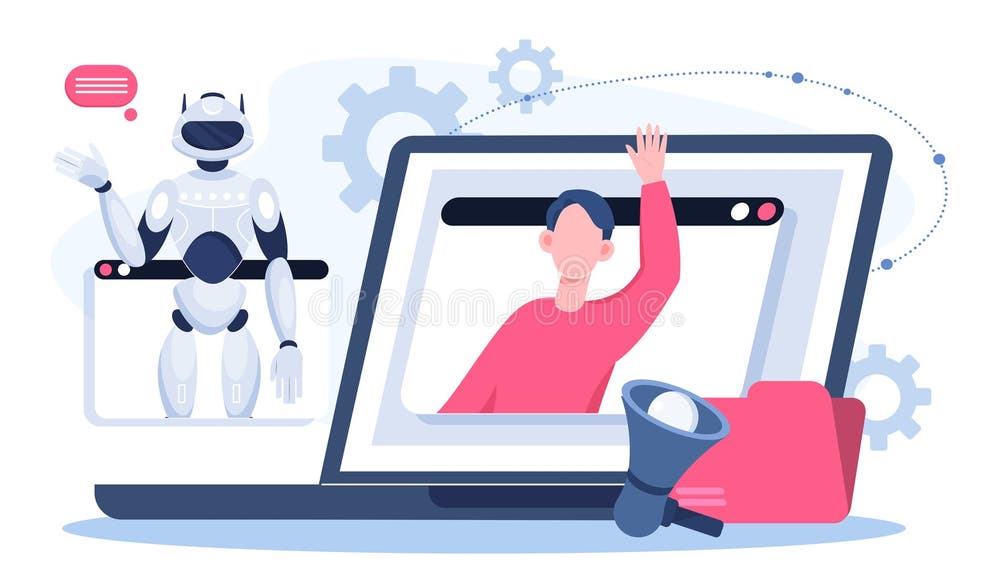 AI Data Extraction. Woman Work with Artificial Intelligence. Machine Learning and Process ...