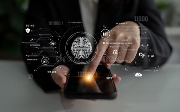 AI Data Management and Analysis Network System Latch Stock Image - Image of algorithm ...