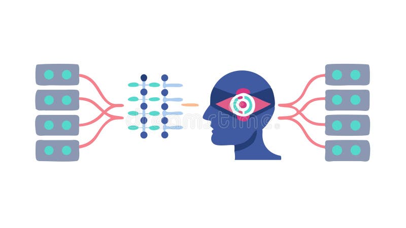 Ai Data Processing Human Computer Interface Neural Network Vector Design Generative Ai Stock
