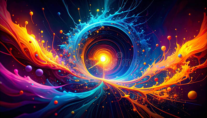 AI Data Stream Moving through Virtual Tunnel. AI Themed Background ...