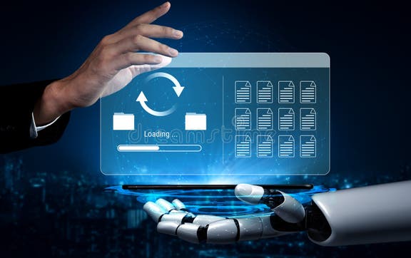 AI Data Synchronization Process Visualization Parse Stock Illustration ...