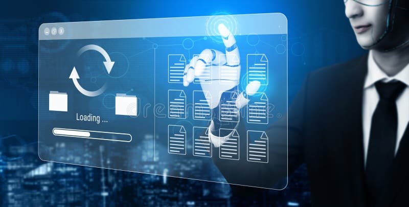 AI Data Synchronization Process Visualization Parse Stock Image - Image ...