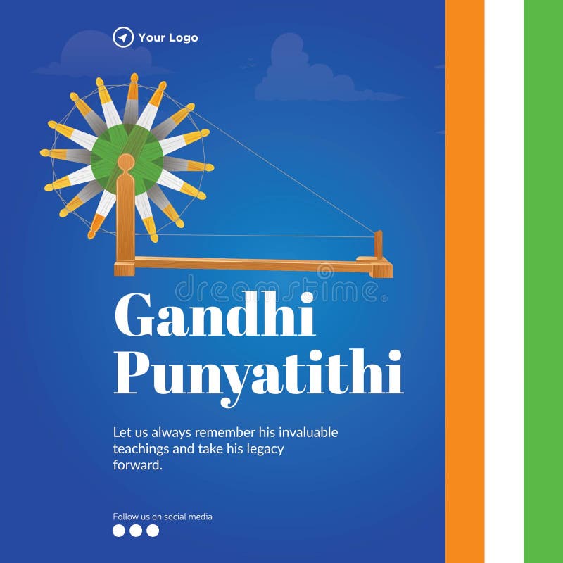 Banner Design of Mahatma Gandhi Punyatithi Stock Vector - Illustration ...
