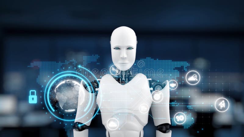 AI Defending Cybersecurity and Safeguarding Digital Assets. Kernel Stock Photo - Image of ...