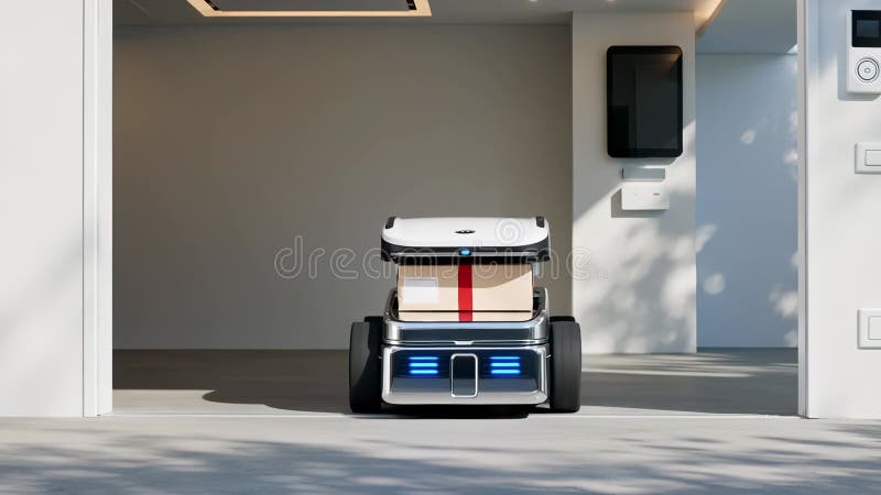 AI Delivery Robot with Package in Warehouse Stock Footage - Video of ...