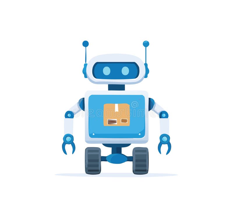 A AI Delivery Robot Simple Illustration Stock Illustration ...