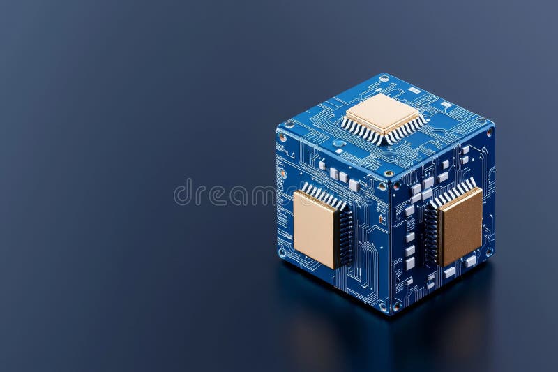 An AI-derived SSD Board. Bright Box. Shiny Square. Light Geometry ...