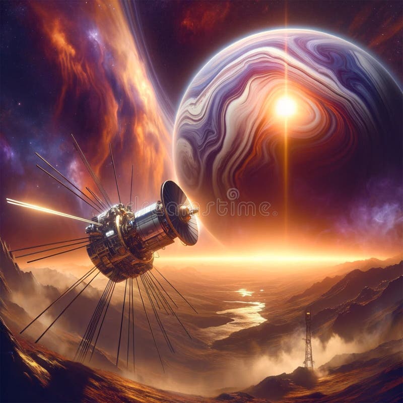 AI-Designed Exploration: Futuristic Space Probe on Alien Terrain Stock ...
