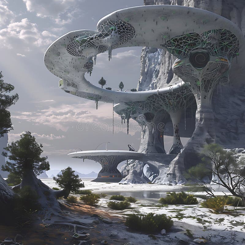 AI-designed Forest with Intricate Structures Stock Illustration - Illustration of create, park ...