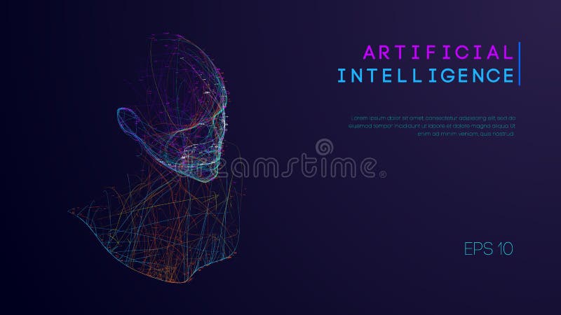 Ai Digital Brain. Artificial Intelligence Concept. Human Head in Robot ...