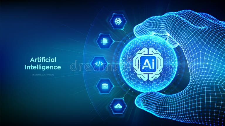 AI Digital Brain Circuit Board Icon. Artificial Intelligence in the ...