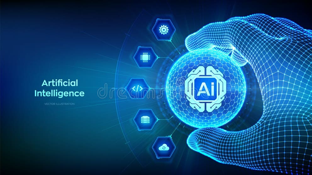 AI Digital Brain Circuit Board Icon. Artificial Intelligence in the ...