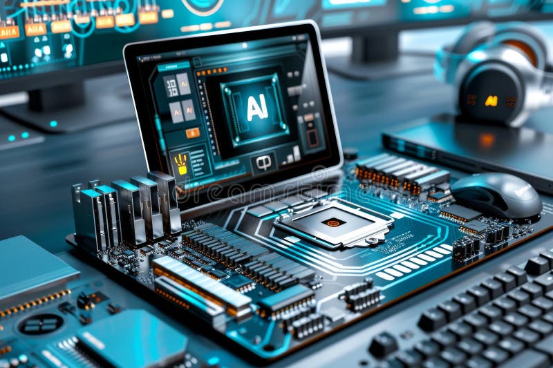 AI Digital Interface in a High Tech Lab, Symbolizing Advanced ...