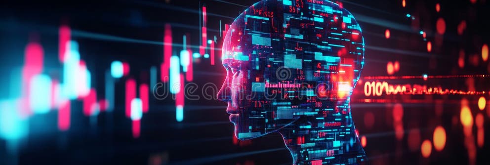 AI Digital Mind Data and Technology Concept a Digital Human Head Made ...