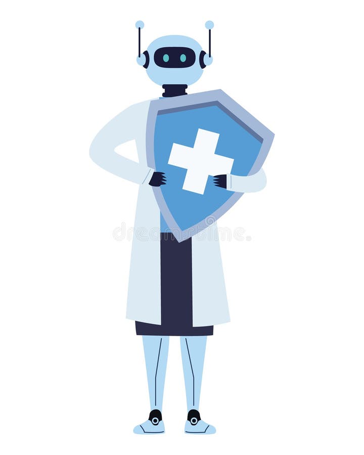 AI doctor shield icon stock illustration. Illustration of clinic ...