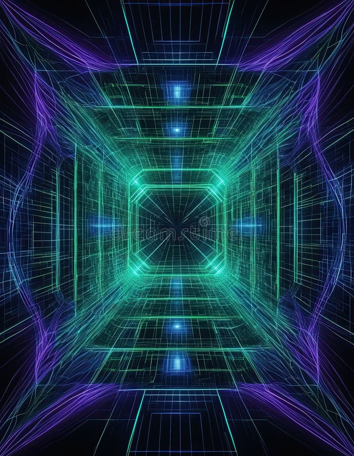 Quantum Light Grid – Abstract Fractal Realms Energy Pattern Stock ...