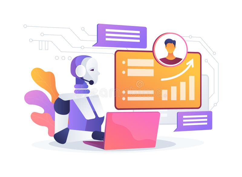 AI-Driven Call Analysis Abstract Concept Vector Illustration. Stock ...