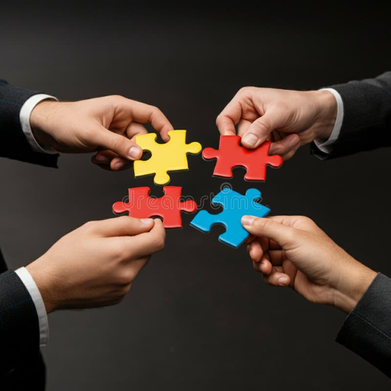 AI-Driven Collaboration: Fitting the Pieces Together Stock Illustration ...