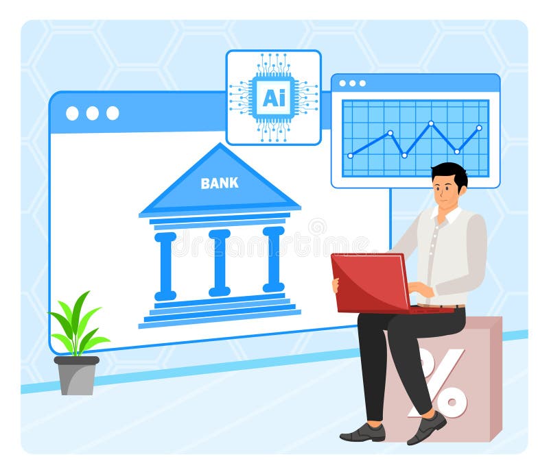 AI Driven Credit Risk Assessment. Man Analyzing Banking Data with ...