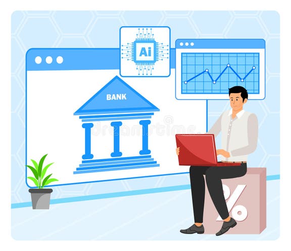 AI Driven Credit Risk Assessment. Man Analyzing Banking Data with ...