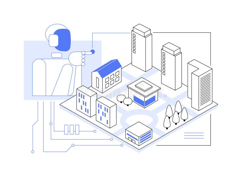 AI-Driven 3D Modeling Abstract Concept Vector Illustration. Stock ...