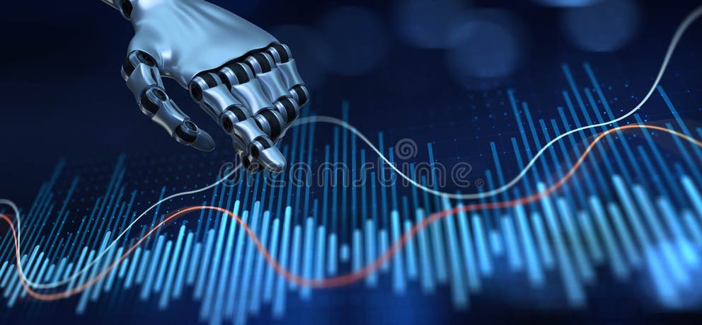 AI-Driven Data Interaction and Analytics Visualization. 3d Render Stock ...