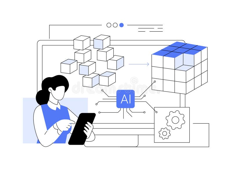 AI-Driven Data Transformation Abstract Concept Vector Illustration. Stock Vector - Illustration ...