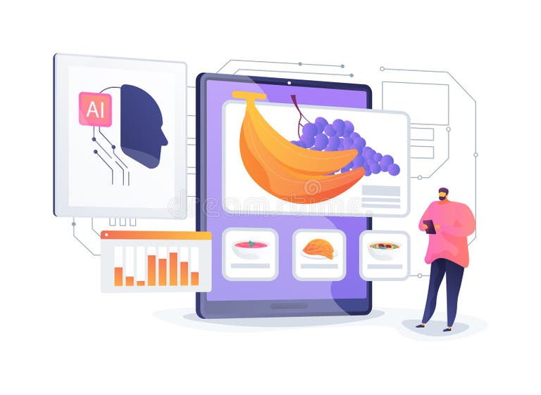 AI-Driven Dietary Recommendation Apps Abstract Concept Vector Illustration. Stock Illustration ...