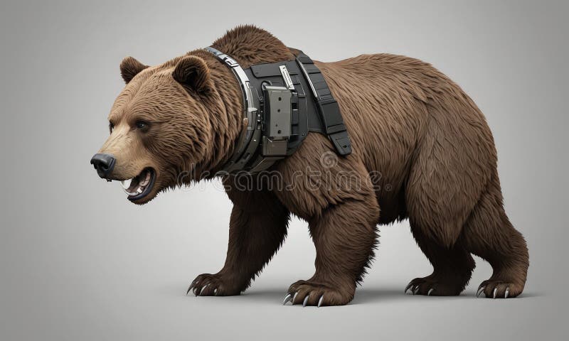 Bear with Harness on Its Back Stock Illustration - Illustration of ...