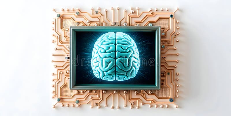 AI Driven Digital Brain Frame Concept As a Minimalistic Border Frame ...