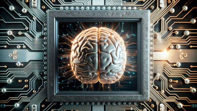 AI Driven Digital Brain Frame Concept As a Minimalistic Border Frame ...