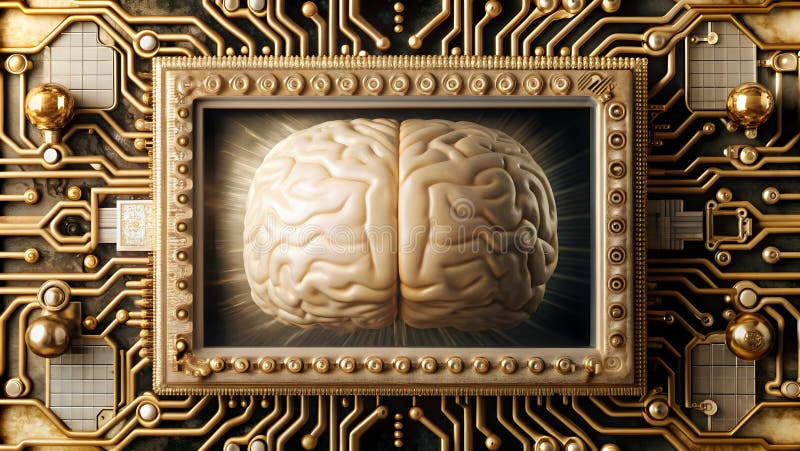AI Driven Digital Brain Frame Concept As a Minimalistic Border Frame ...