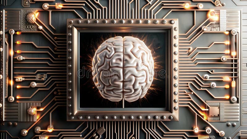 AI Driven Digital Brain Frame Concept As a Minimalistic Border Frame ...
