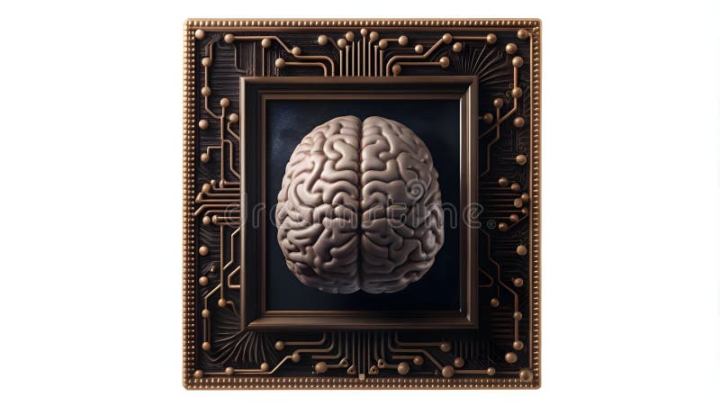 AI Driven Digital Brain Frame Concept As a Minimalistic Border Frame ...