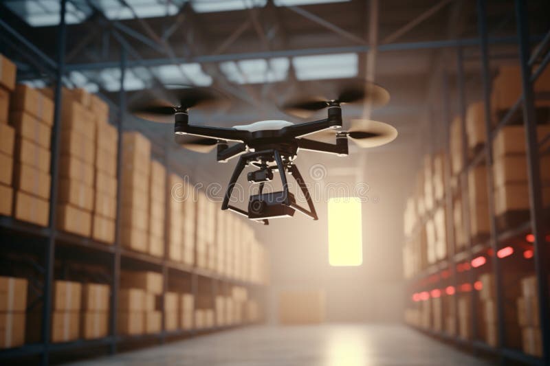AI-Driven Drone Management in Warehouses and Logistics Centers Stock ...