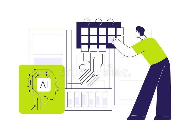 AI-Driven Employee Scheduling Abstract Concept Vector Illustration ...
