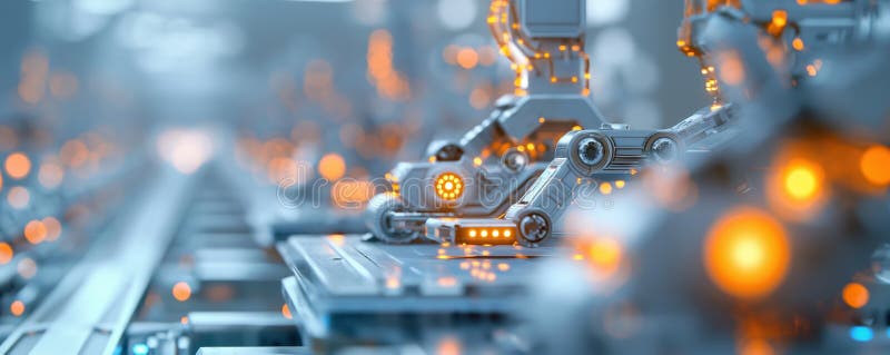 AI-driven Factory, Robotic Assembly Line, Industrial Holograms Stock ...