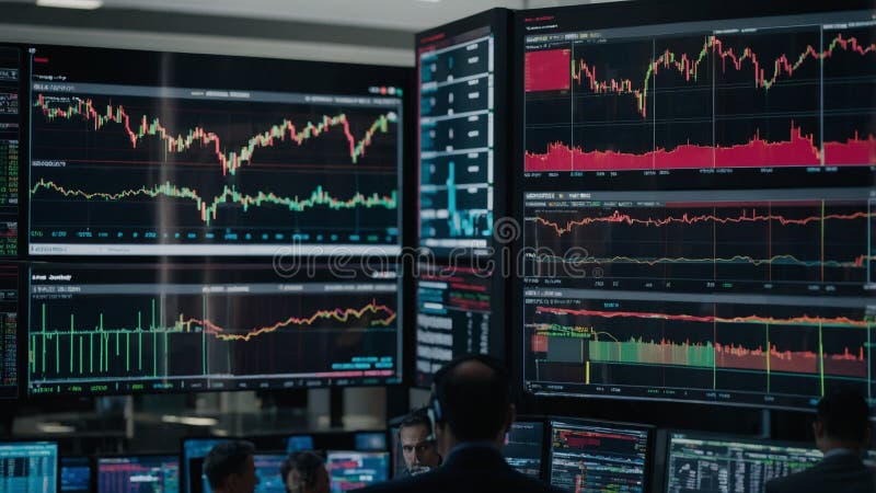 An AI-driven Financial Trading System at Work. Stock Illustration ...