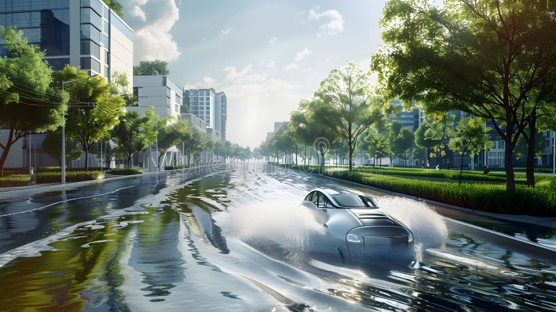 Driven Flood Prevention Systems Technology Stock Illustration ...