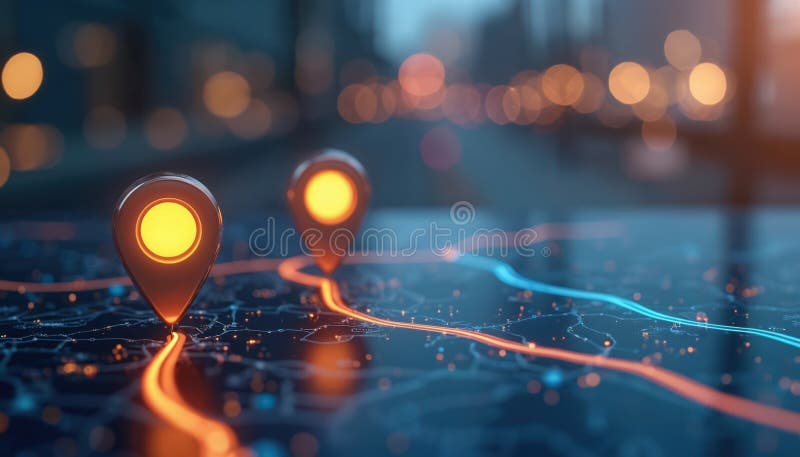 AI-driven GPS Technology on Digital Map Interface Shows Innovative ...