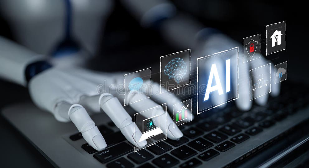 AI-driven Integration Across Smart Systems Latch Stock Illustration - Illustration of virtual ...