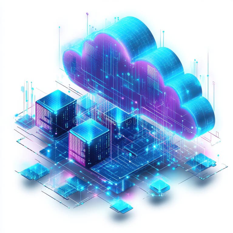 AI -Driven Multi-Cloud Security Concept Illustration for Cloud Computing, Modern Technology ...