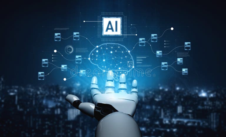 AI-Driven Neural Network Data Computation Vouch Stock Illustration ...