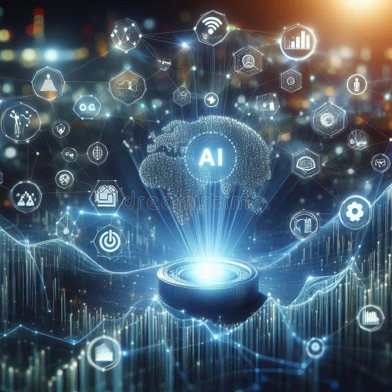 Ai Driven Predictive Analytics Data Points Connected To Predicti Stock