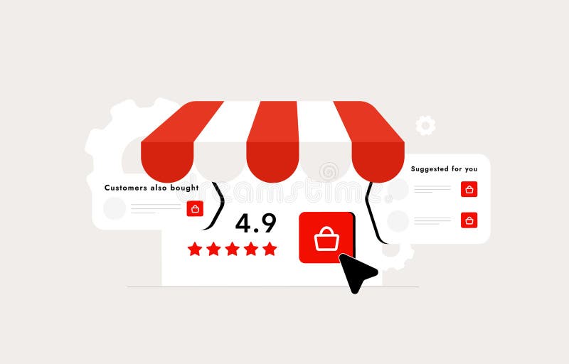 AI-driven Product Recommendations - Vector Illustration of an E ...