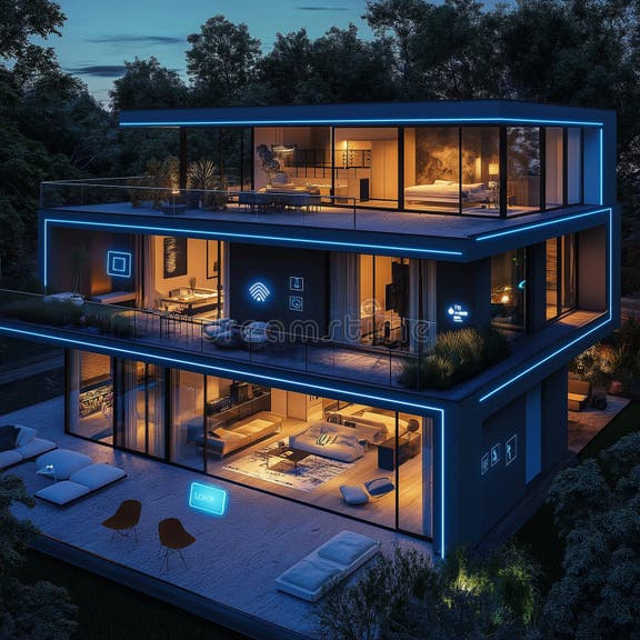 AI-driven Smart Home, Advanced Automation, Virtual Assistant Stock ...