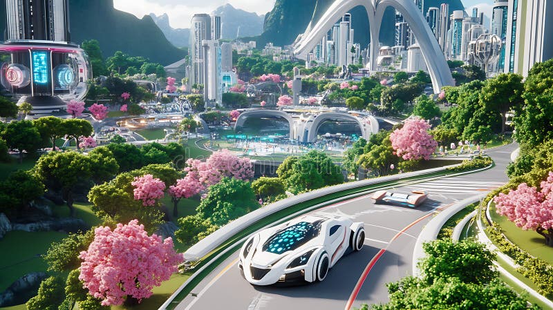 AI-driven Society, Futuristic City, Advanced Technology Stock ...