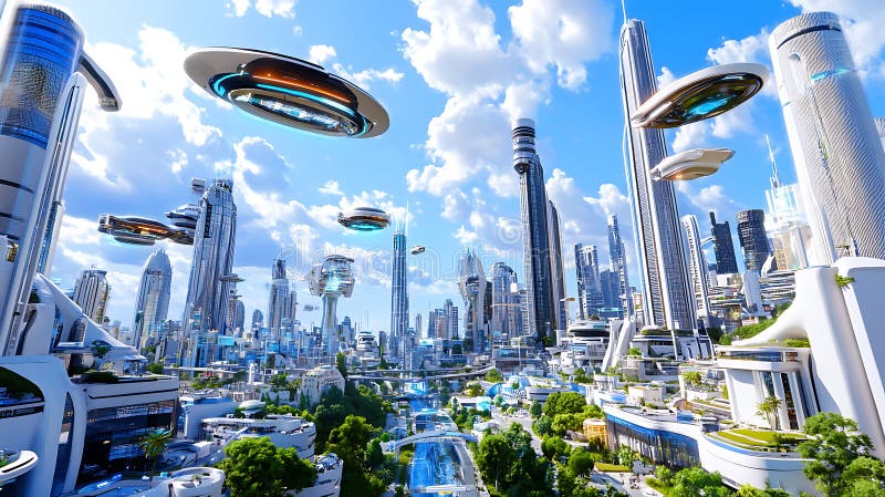 AI-driven Society, Futuristic Cityscape, Digital Integration Stock ... AI-driven Society, Futuristic Cityscape, Digital Integration Stock ...