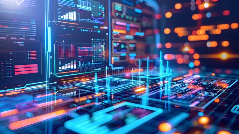 Driven Transaction Processing a Digital Interface Stock Illustration ...